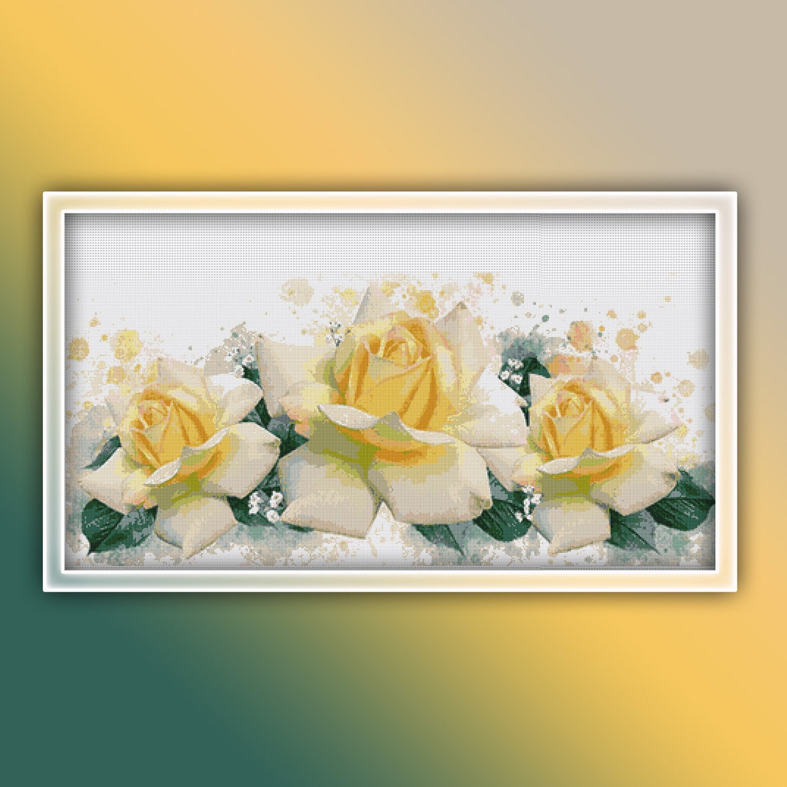 Three Yellow Roses Cross Stitch Pattern 1 Instant PDF Download - Etsy