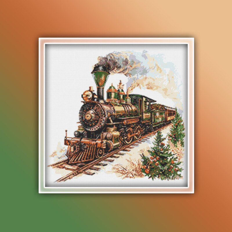 Cross Stitch Train - Etsy