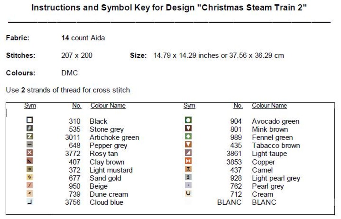 Christmas Steam Train Cross Stitch Pattern 2 Instant PDF Download ...