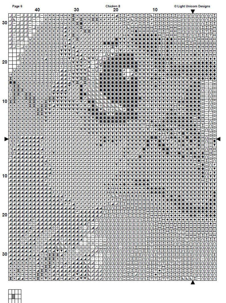 Chicken Cross Stitch Pattern 8 Instant PDF Download Chicken - Etsy