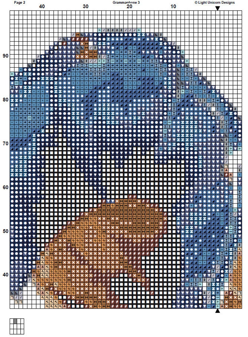 Gramophone Cross Stitch Pattern 3 Instant PDF Download - Music ...