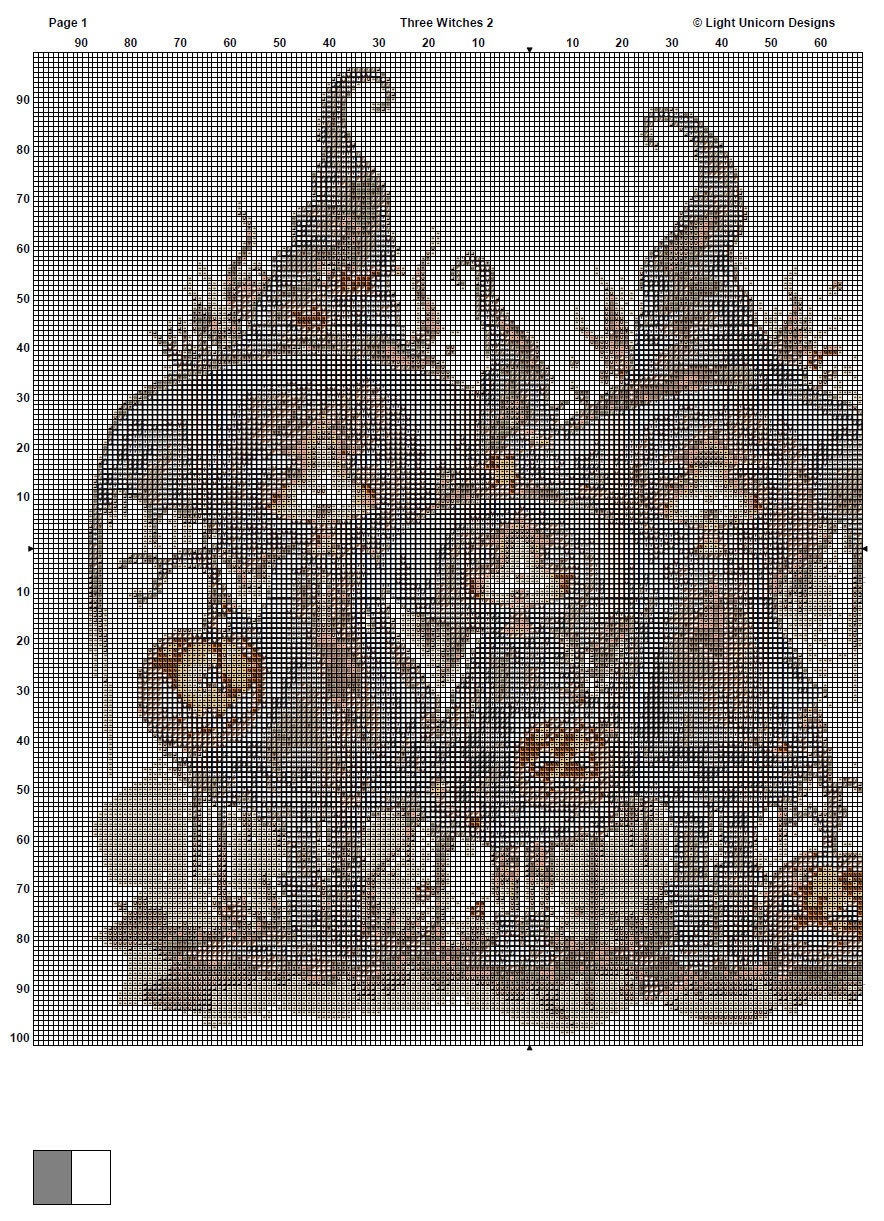 Three Witches Cross Stitch Pattern 2 Instant PDF Download - Woman ...