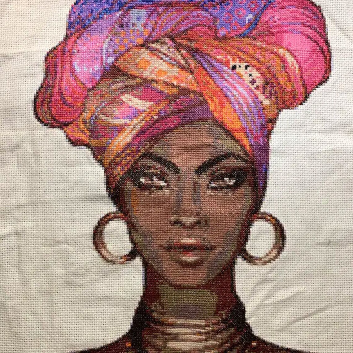 African Woman Cross Stitch Pattern 1 Instant PDF Download - Etsy