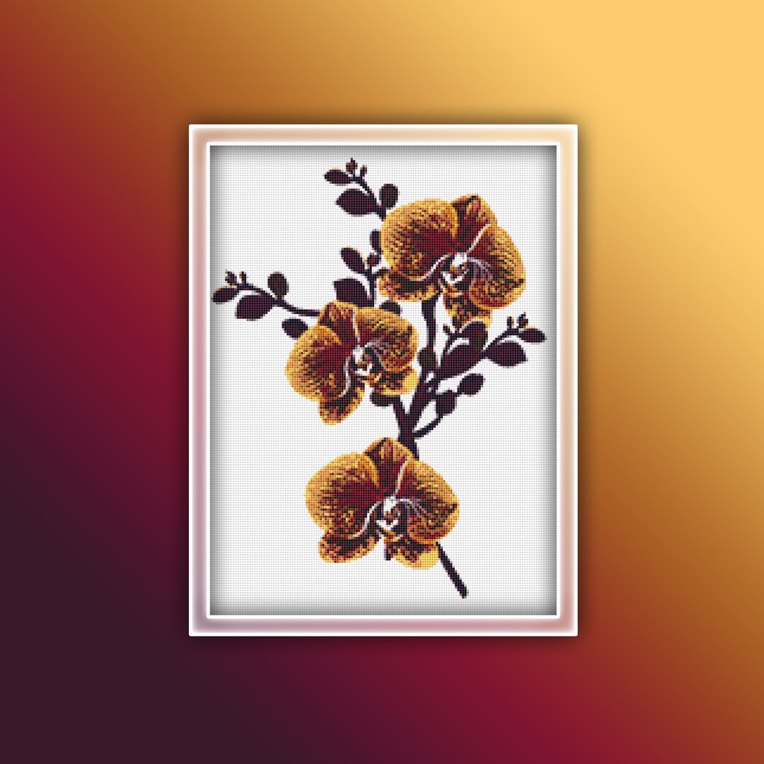 Orchid Cross Stitch Pattern 4 Instant PDF Download - Flowers Watercolor ...