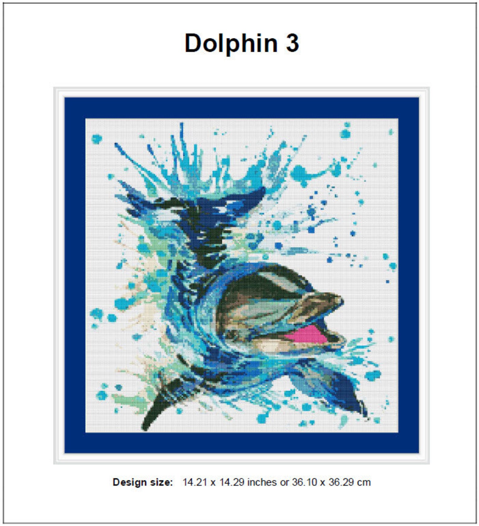 Dolphin Cross Stitch Pattern 3 Instant PDF Download Dolphin Watercolor ...