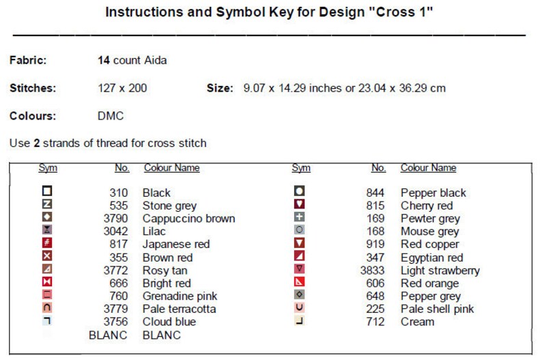 Cross Cross Stitch Pattern 1 Instant PDF Download - Etsy