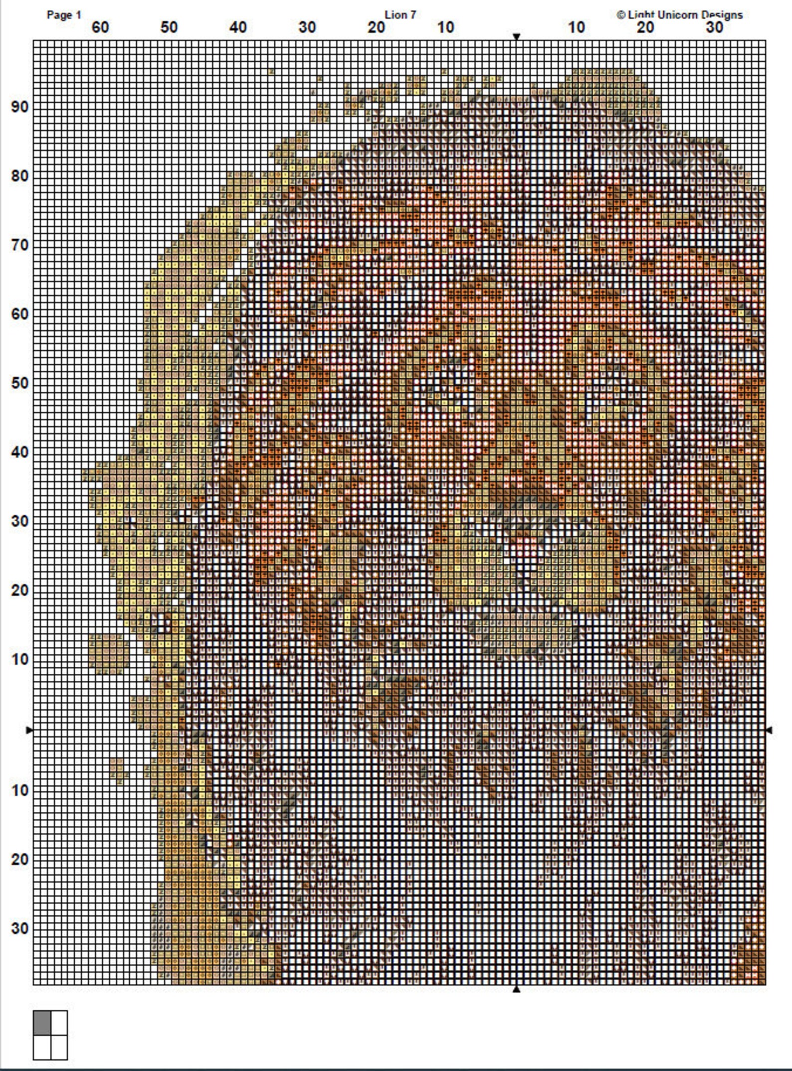 Lion Cross Stitch Pattern 7 Instant PDF Download - Lion Watercolor ...