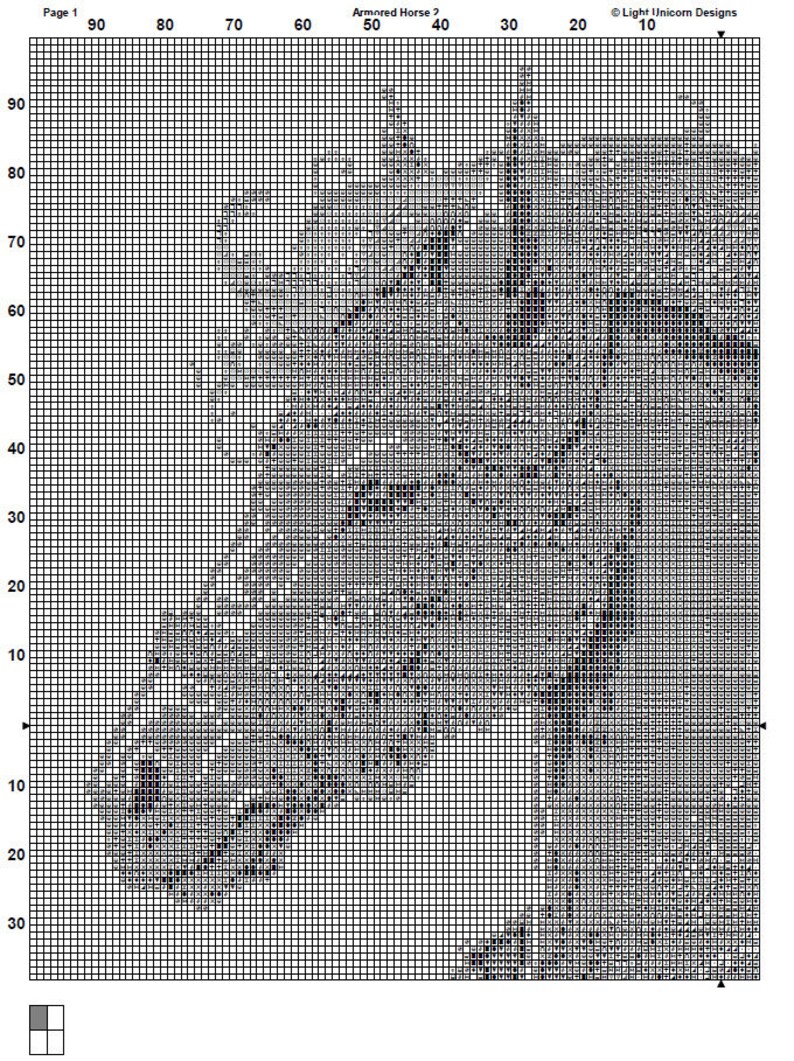 Armored Horse Cross Stitch Pattern 2 Instant PDF Download - Horse ...