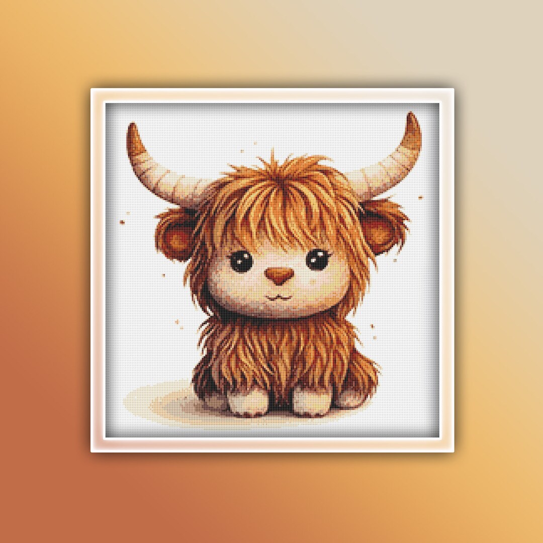 Highland Cow Cross Stitch Pattern 5 Instant PDF Download - Cow ...