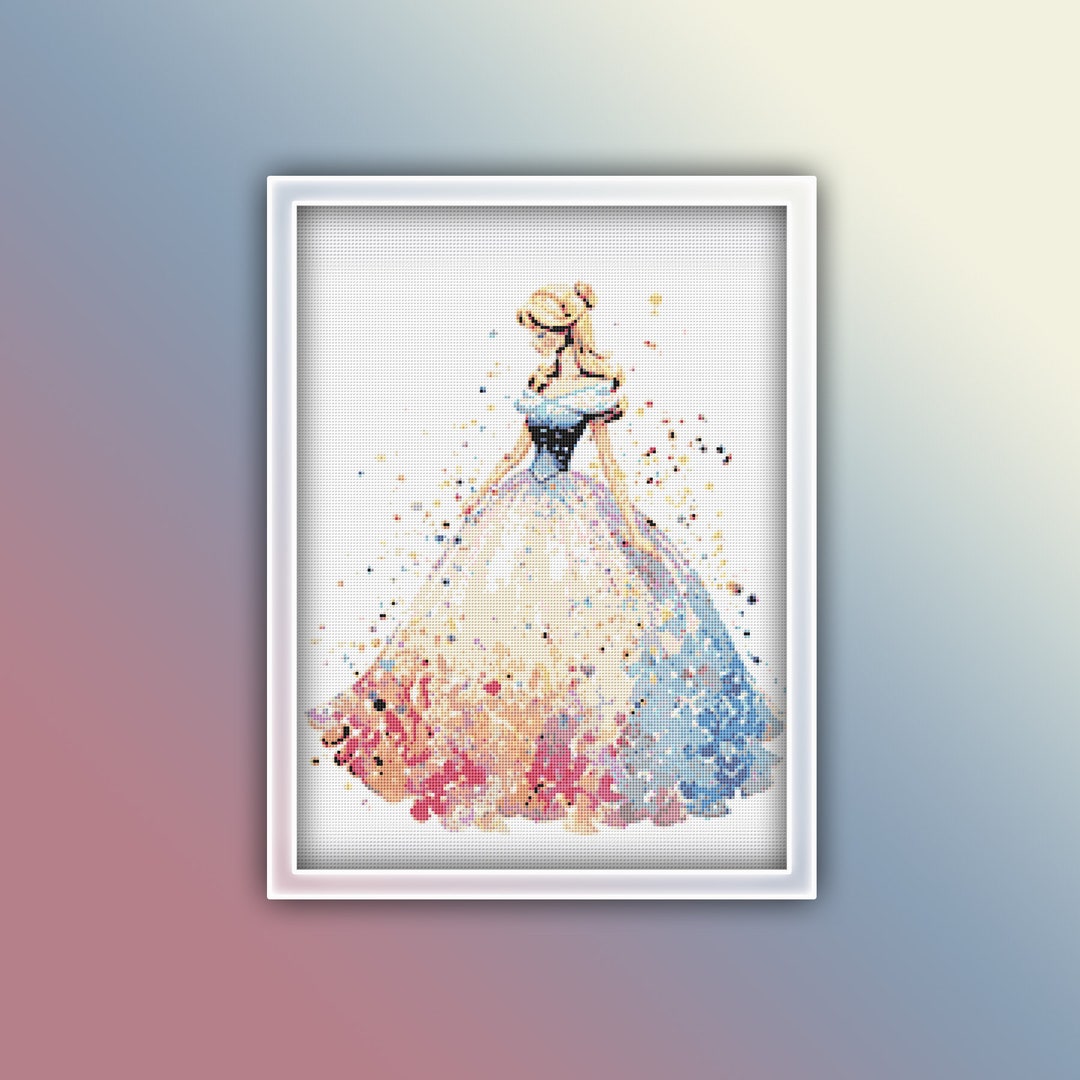 Cinderella Cross Stitch Pattern 1 Instant PDF Download - Princess ...