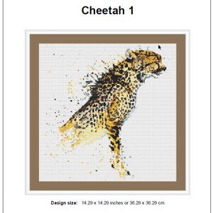 Cheetah Cross Stitch Pattern 1 Instant PDF Download - Cheetah ...