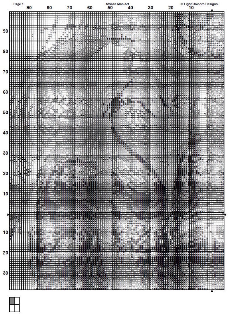 African Man Art Cross Stitch Pattern 1 Instant PDF Download - Black Man ...