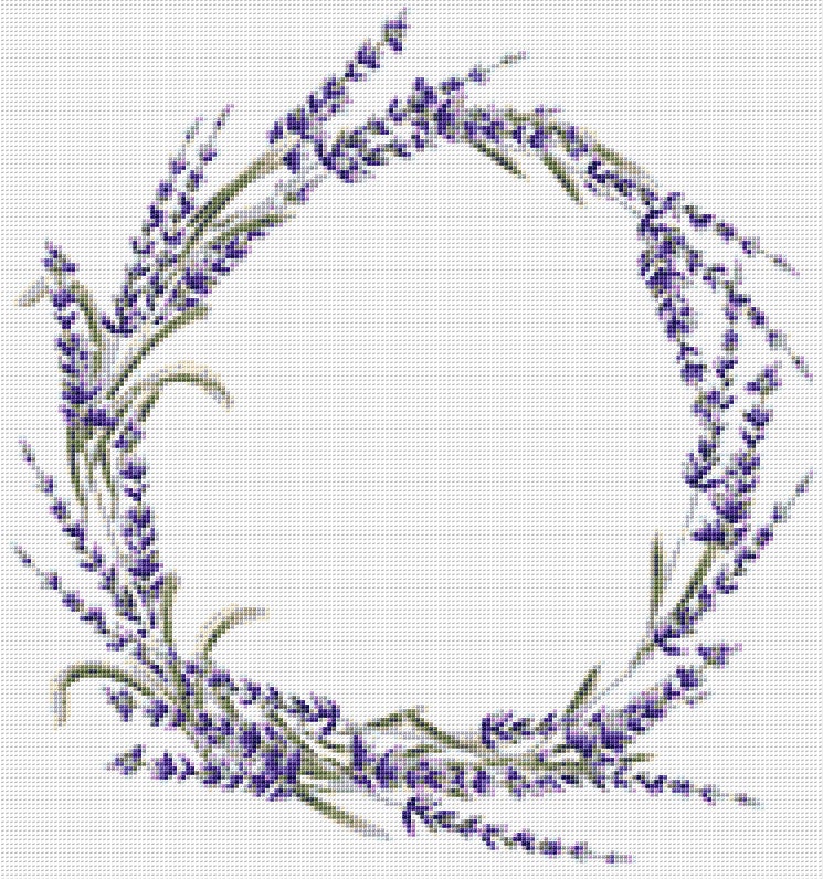 Lavender Wreath Cross Stitch Pattern 1 Instant PDF Download - Etsy
