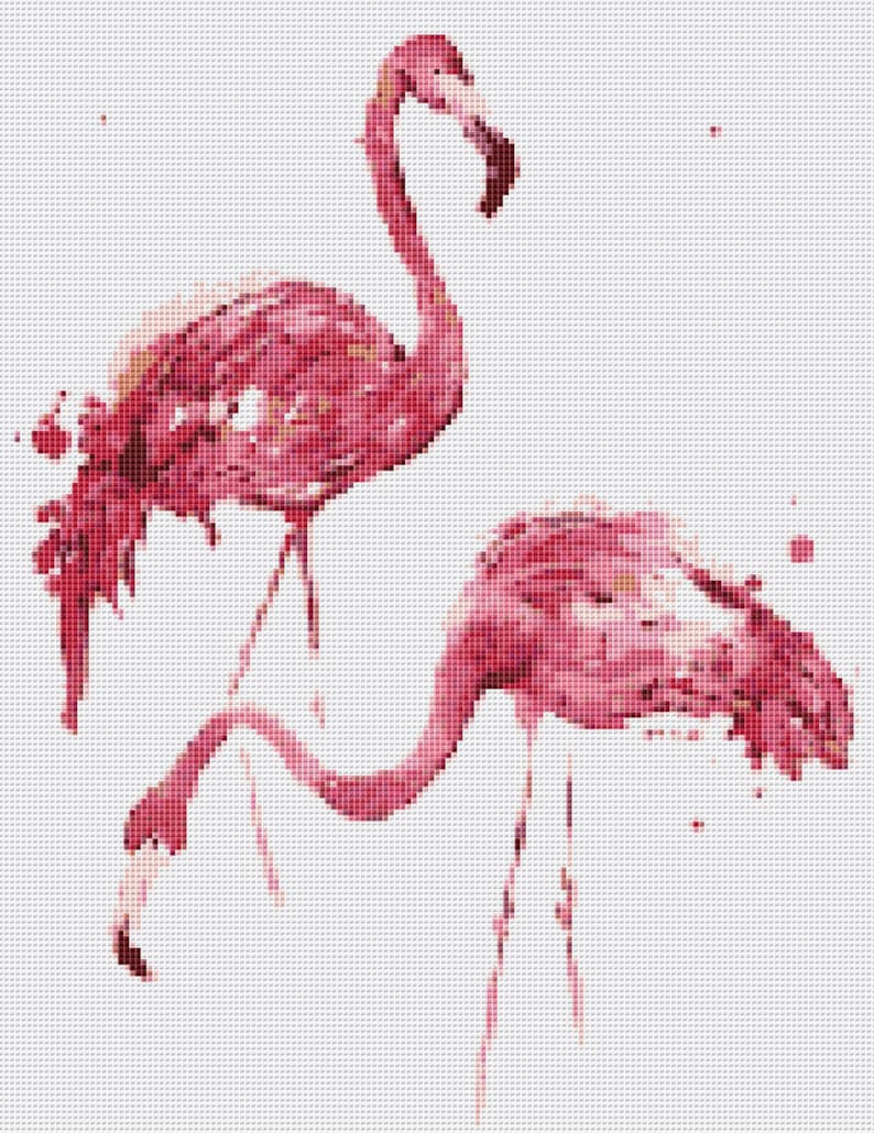 Flamingos Cross Stitch Pattern Instant PDF Download Flamingo | Etsy