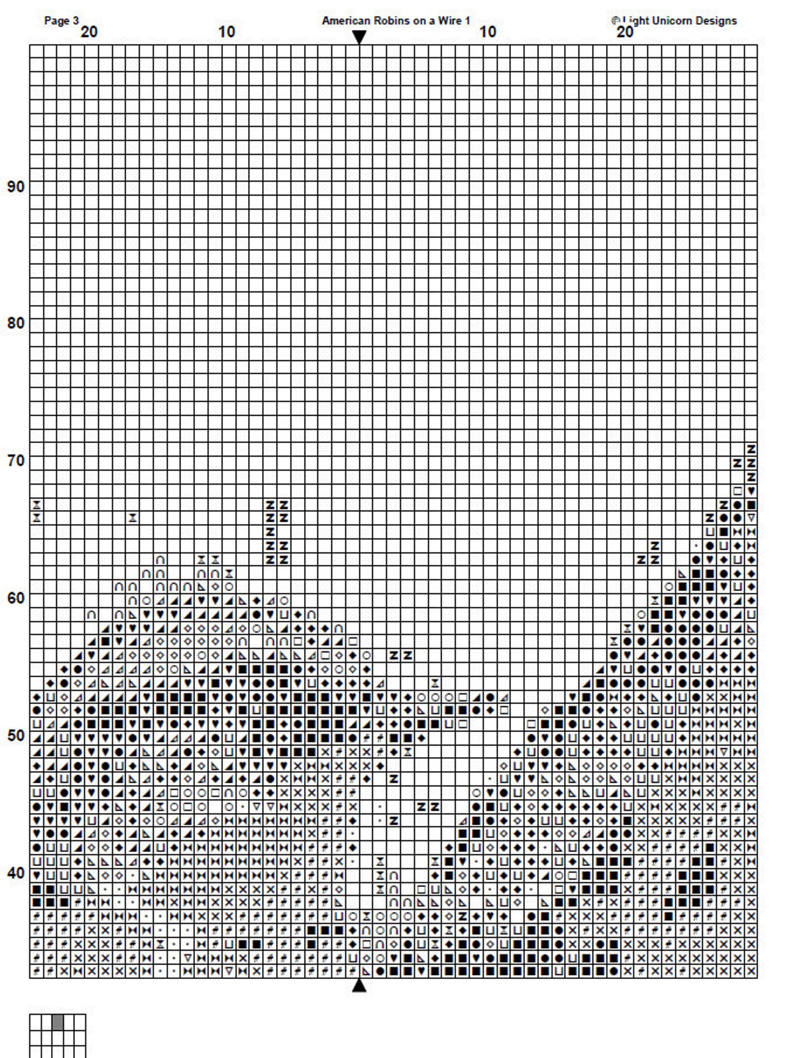 American Robins on a Wire Cross Stitch Pattern 1 Instant PDF Download ...