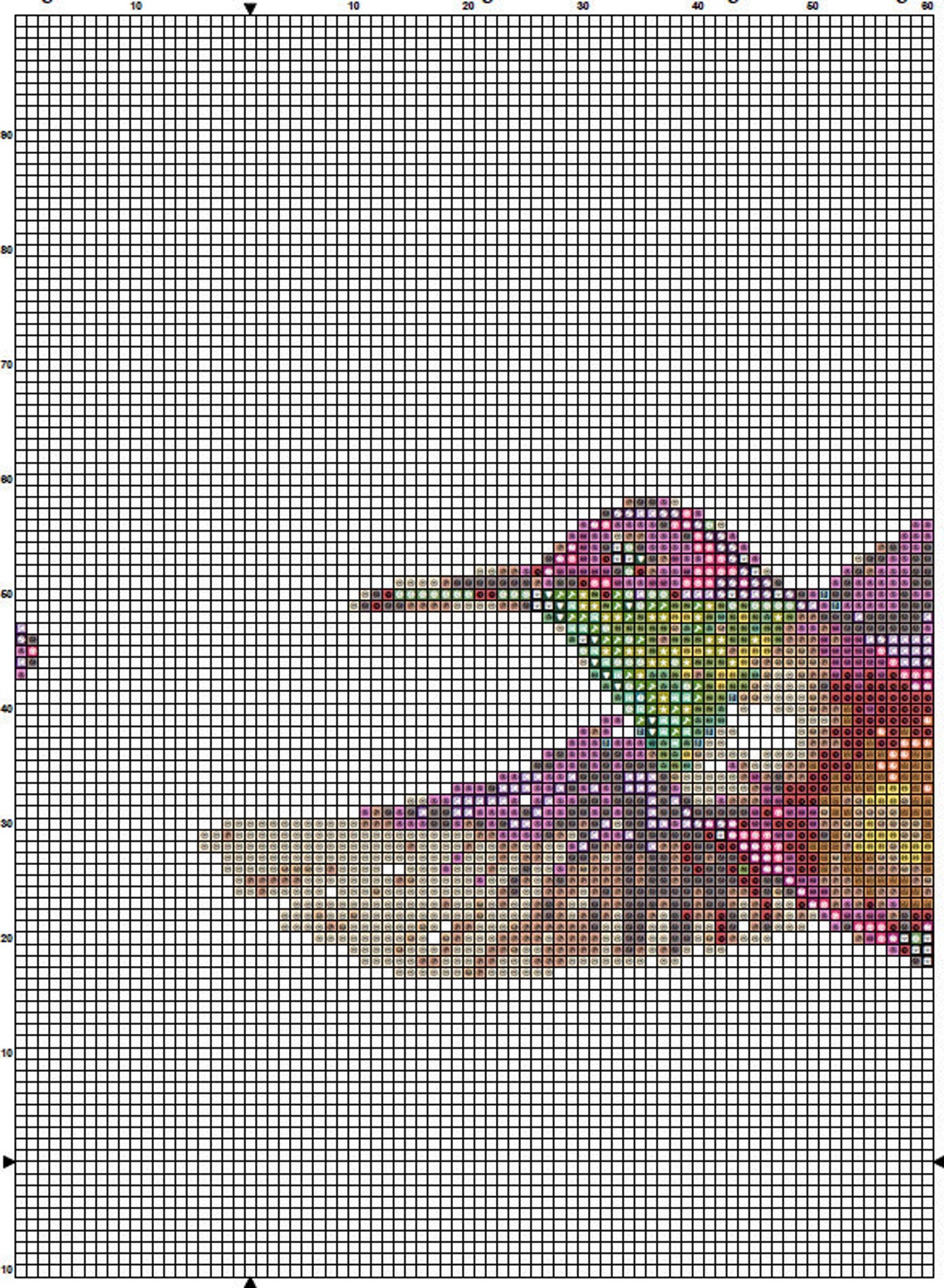 Hummingbird Cross Stitch Pattern 4 Instant PDF Download | Etsy