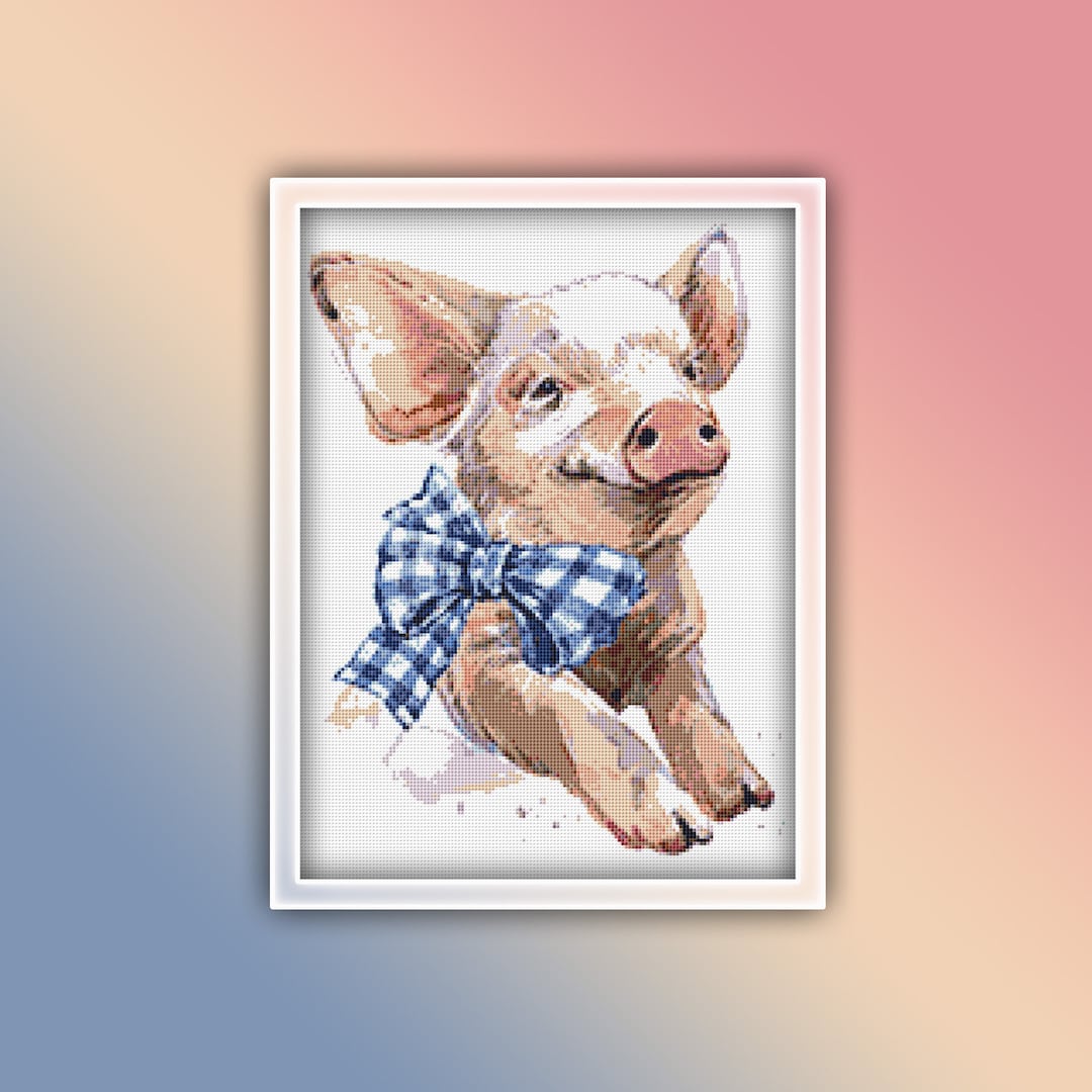 Pig Cross Stitch Pattern 4 Instant PDF Download - Potbelly Pig ...