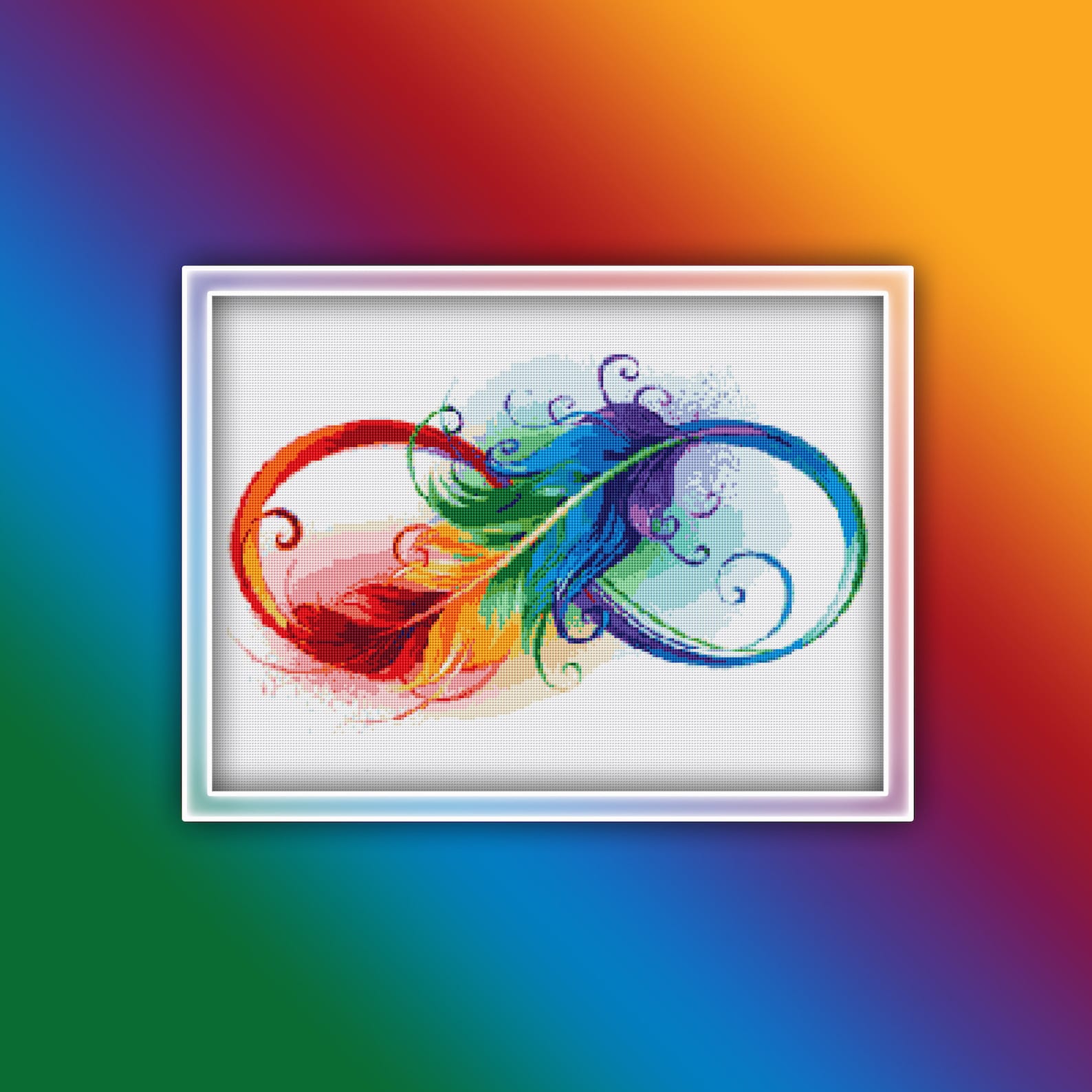 Infinity Feather Cross Stitch Pattern 1 Instant PDF Download - Etsy