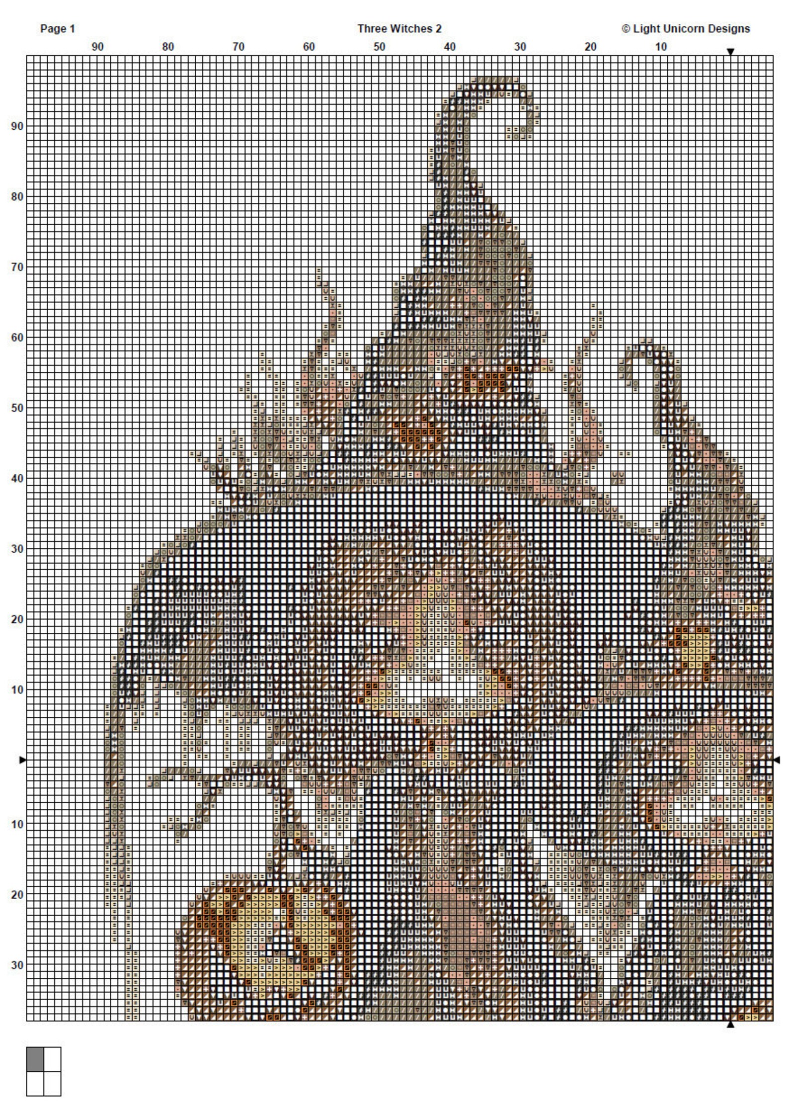 Three Witches Cross Stitch Pattern 2 Instant PDF Download - Woman ...