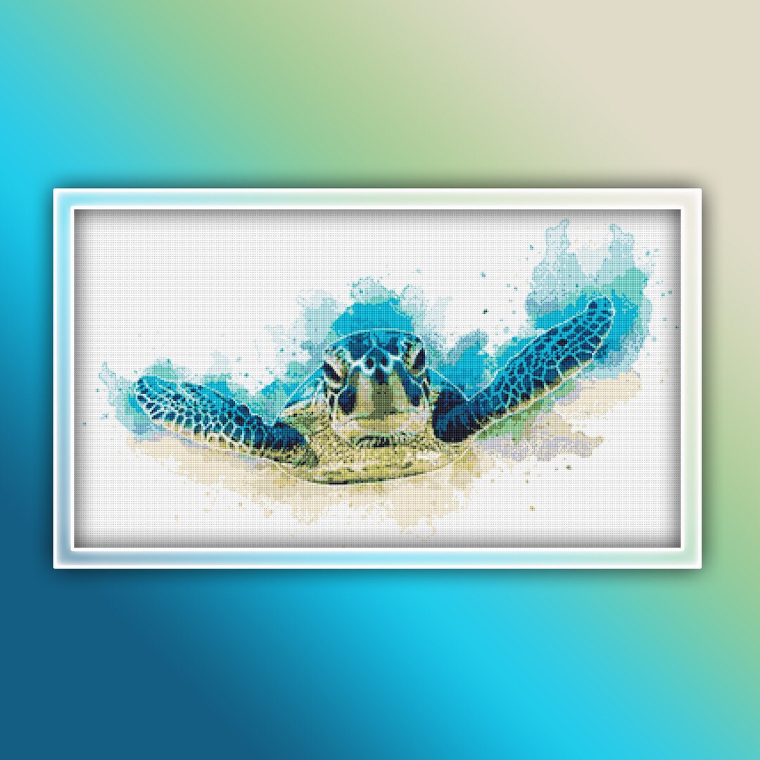 Sea Turtle Cross Stitch Pattern 8 Instant PDF Download - Sea Turtle ...