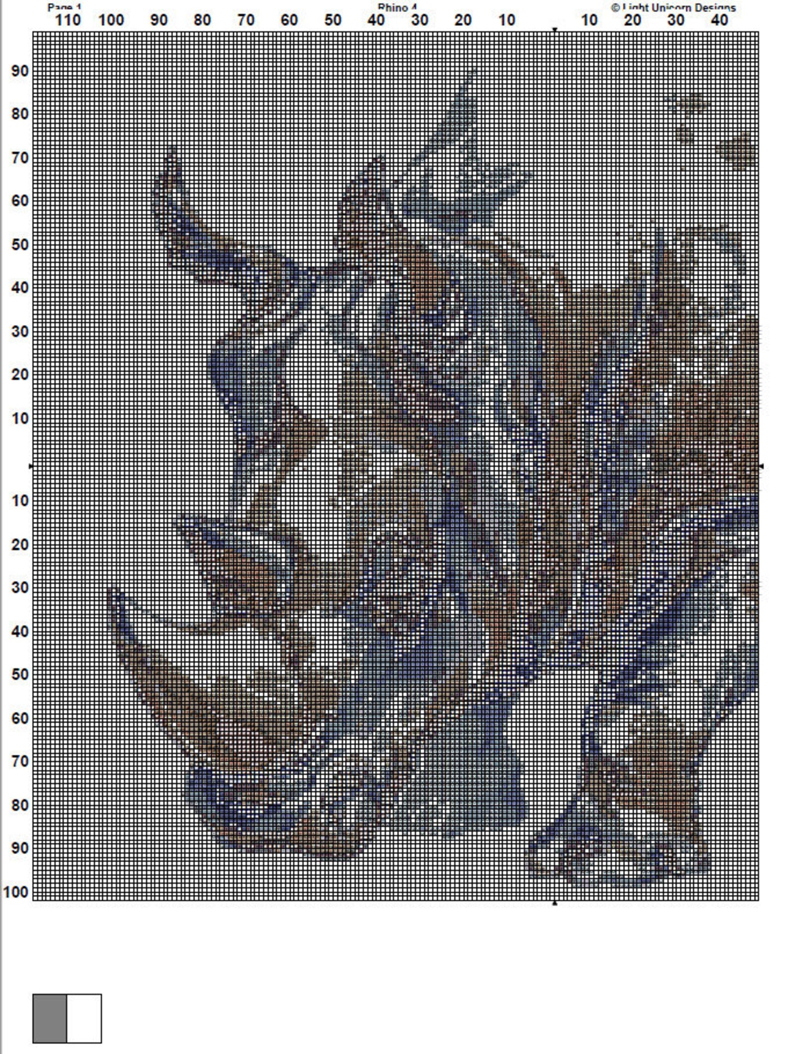 Rhino Cross Stitch Pattern 4 Instant PDF Download - Rhinoceros ...