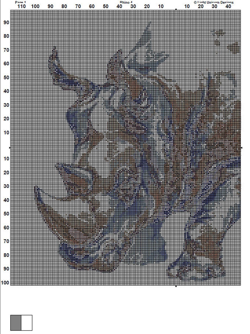 Rhino Cross Stitch Pattern 4 Instant PDF Download - Rhinoceros ...