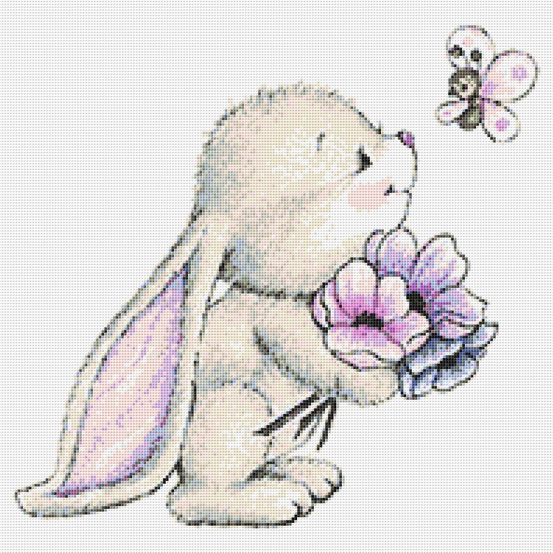 Bunny Cross Stitch Pattern 3 Instant PDF Download Rabbit | Etsy