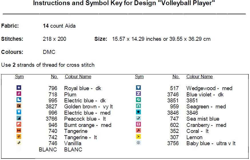Volleyball Player Cross Stitch Pattern Instant Download | Etsy