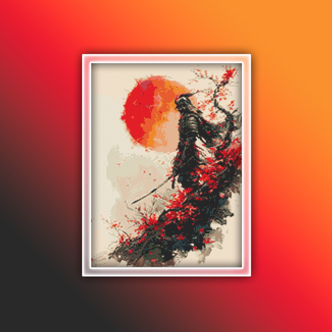 Samurai Cross Stitch Pattern 3 Instant PDF Download - Japanese Warrior ...