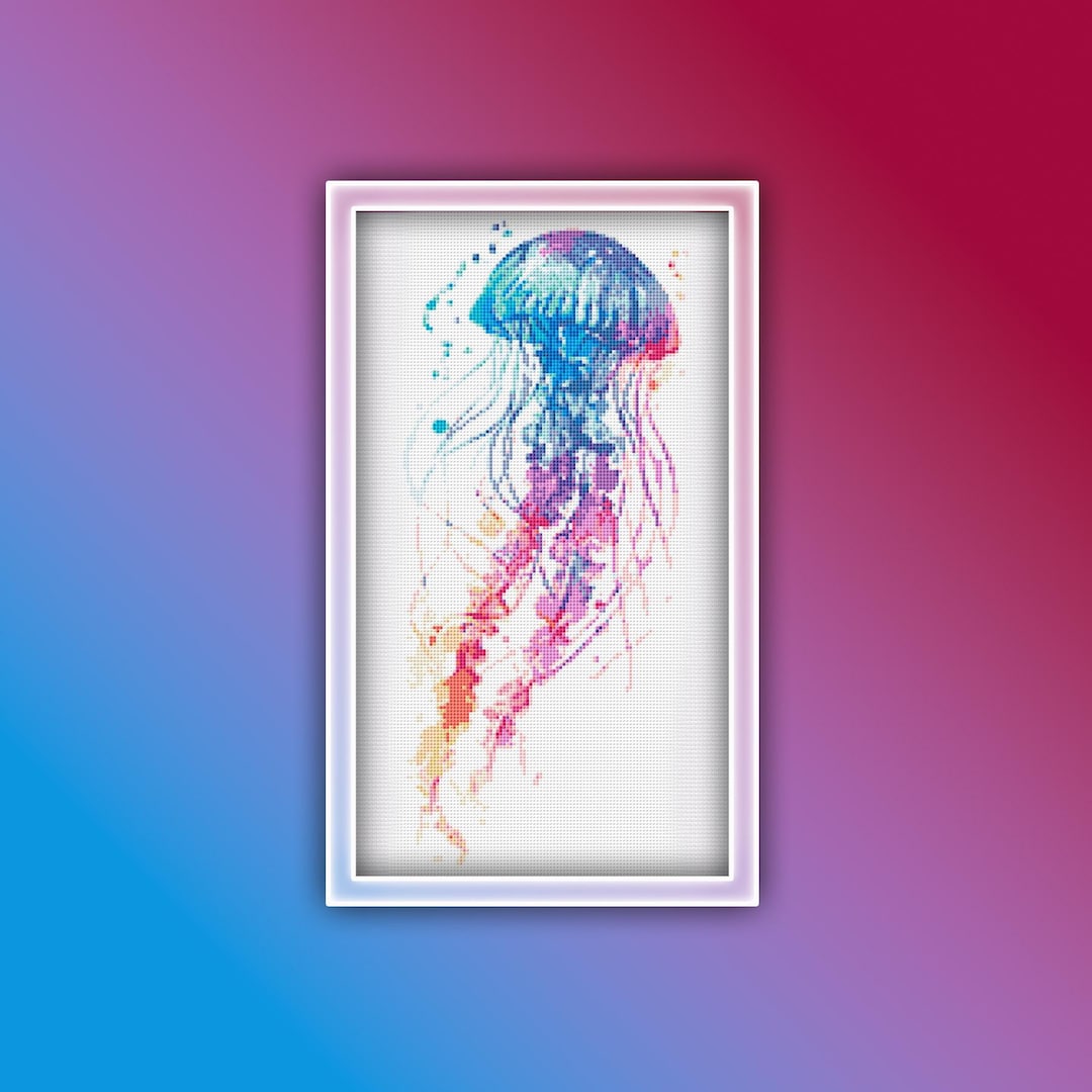 Jelly Fish Cross Stitch Pattern 23 Instant PDF Download - Sea Jellies ...
