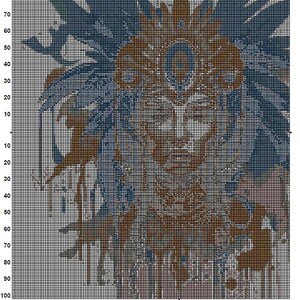 Isis Cross Stitch Pattern 1 Instant PDF Download - Woman Watercolor ...