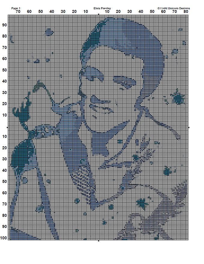 Elvis Presley Cross Stitch Pattern Instant PDF Download - Elvis Presley ...