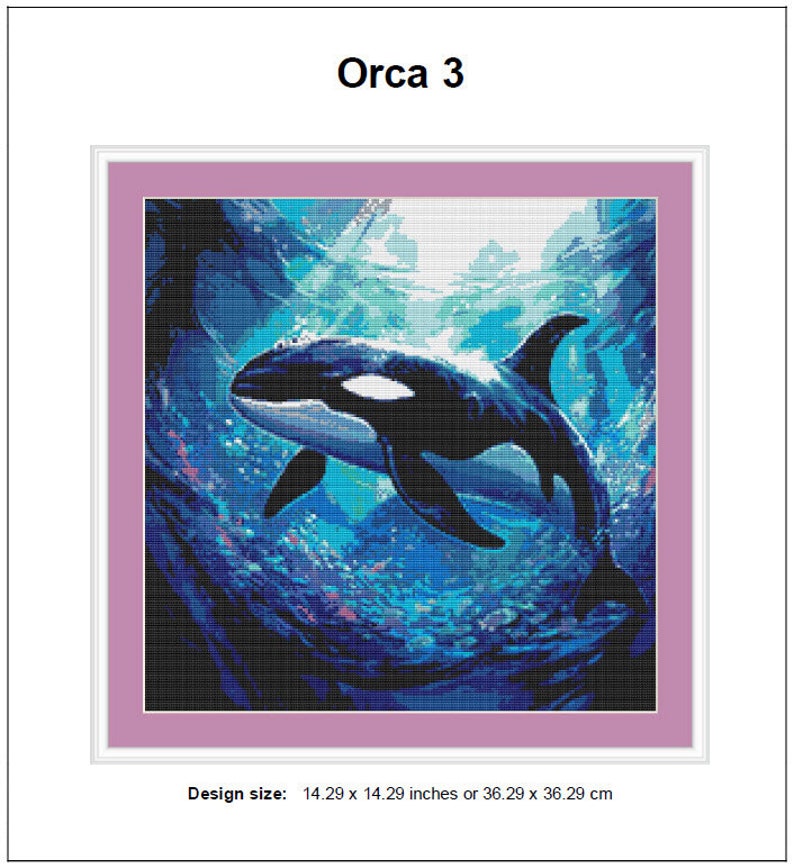 Orca Cross Stitch Pattern 3 Instant PDF Download - Killer Whale ...