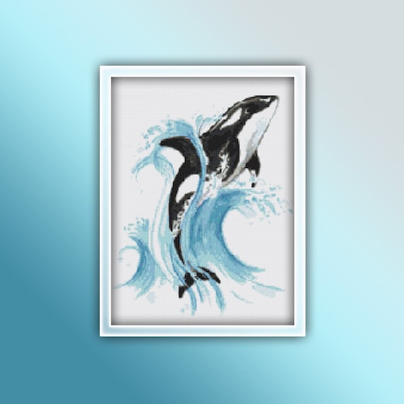 Orca Cross Stitch Pattern 1 Instant PDF Download Orca | Etsy