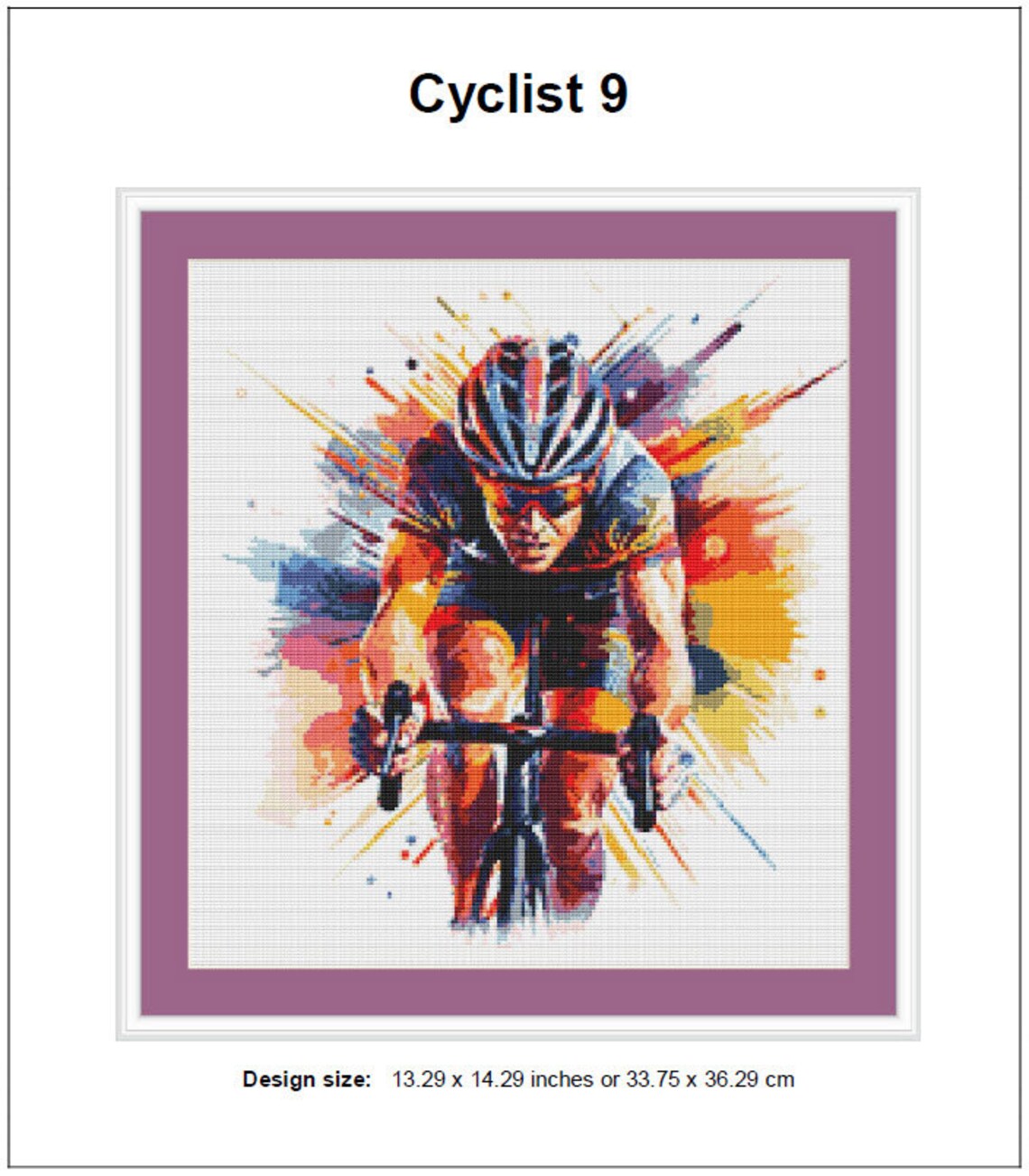 Cyclist Cross Stitch Pattern 9 Instant Download Instant PDF Download ...