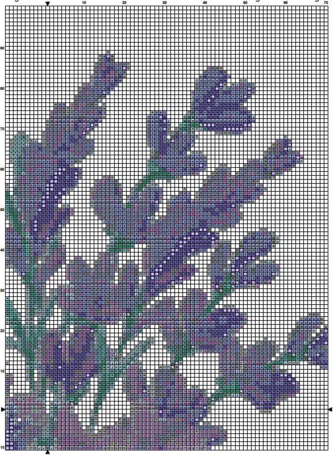 Lavender Cross Stitch Pattern 1 Instant PDF Download Flower - Etsy