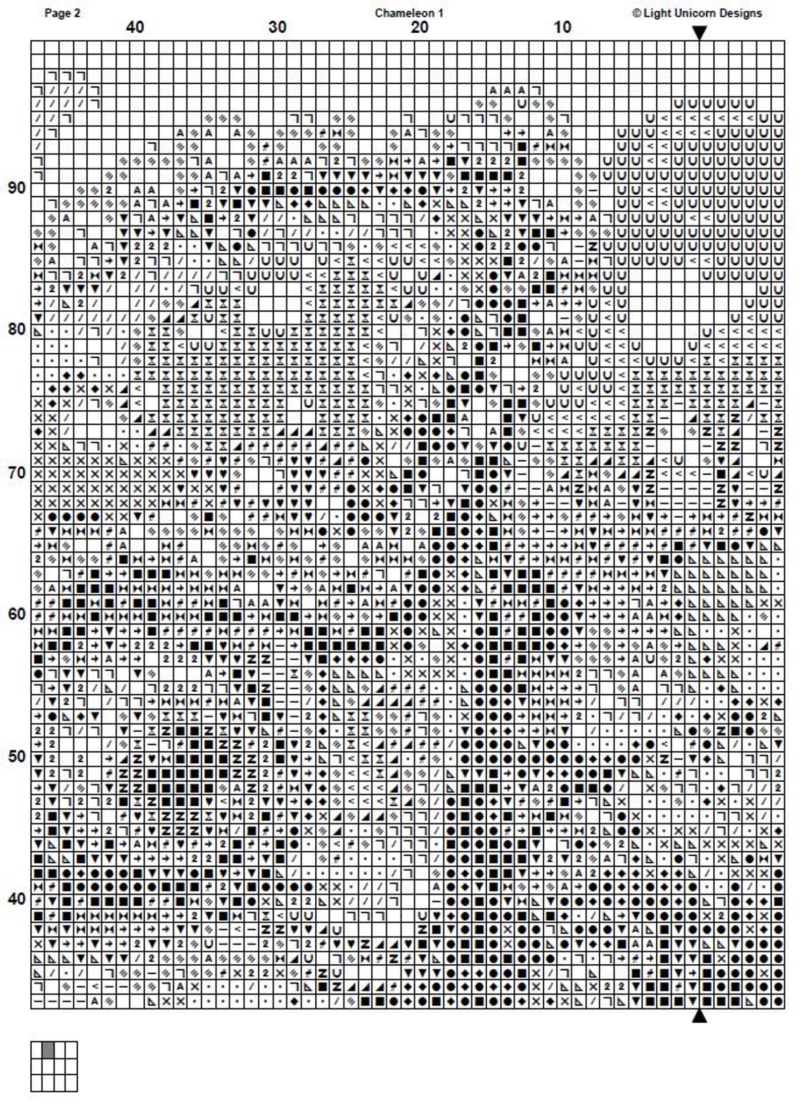 Chameleon Cross Stitch Pattern 1 Instant PDF Download - Chameleon ...