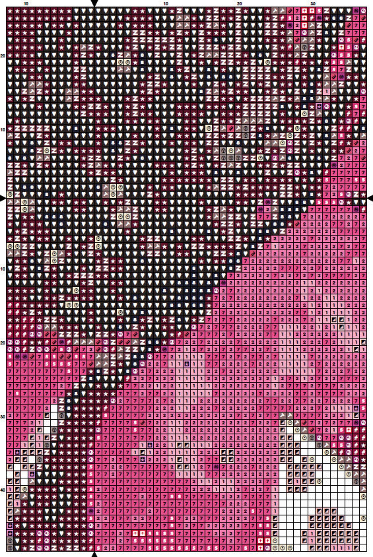 Pink Daisy Cross Stitch Pattern Instant PDF Download Pink - Etsy