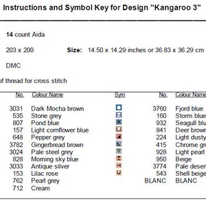 Kangaroo Cross Stitch Pattern 3 Instant PDF Download Kangaroo ...
