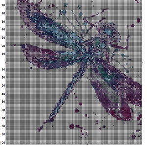 Dragonfly Cross Stitch Pattern 3 Instant PDF Download - Insect ...