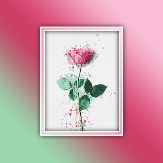 Rose Cross Stitch Pattern 4 Instant PDF Download Rose | Etsy