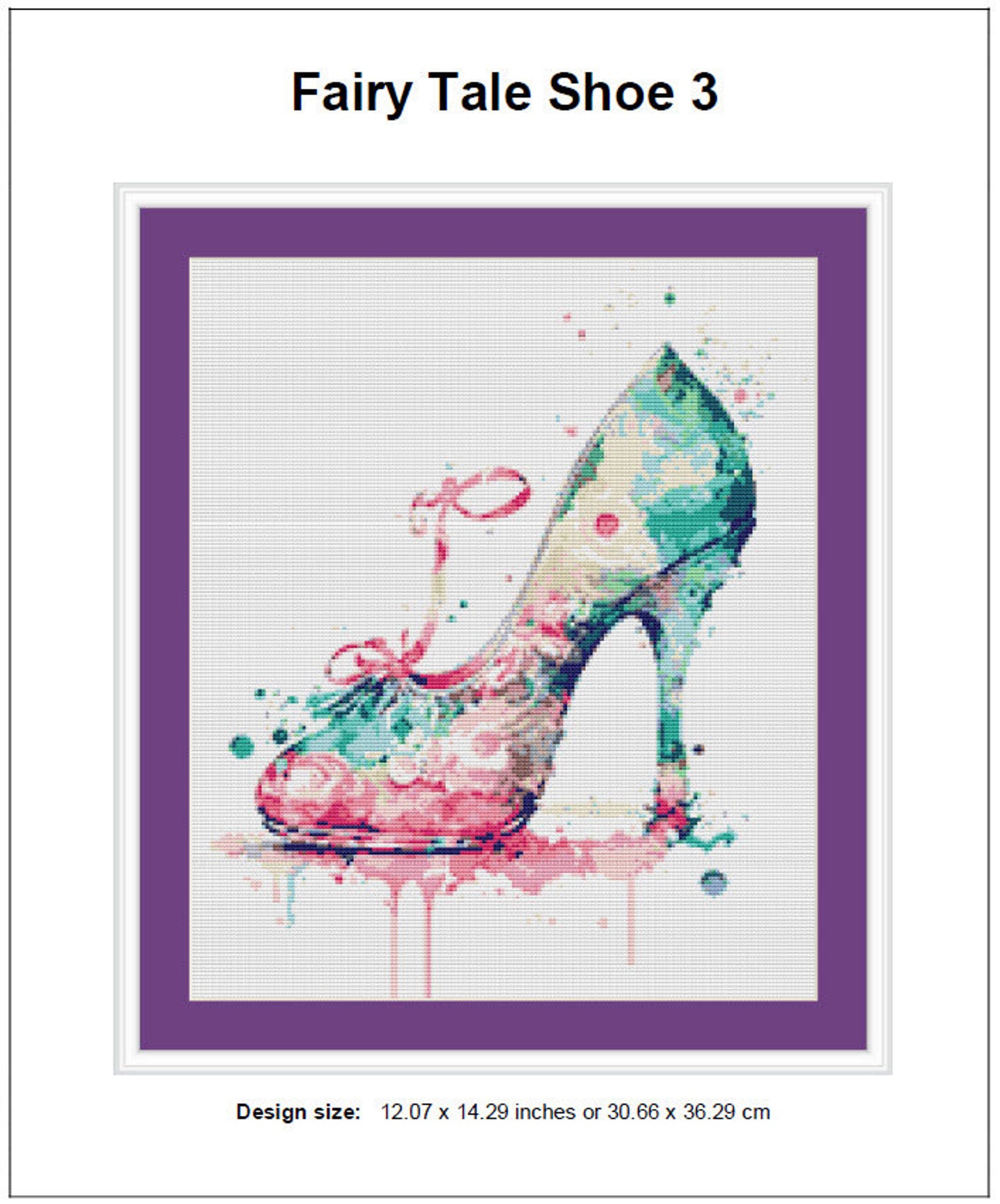 Fairy Tale Shoe Cross Stitch Pattern 3 Instant PDF Download - Lady ...