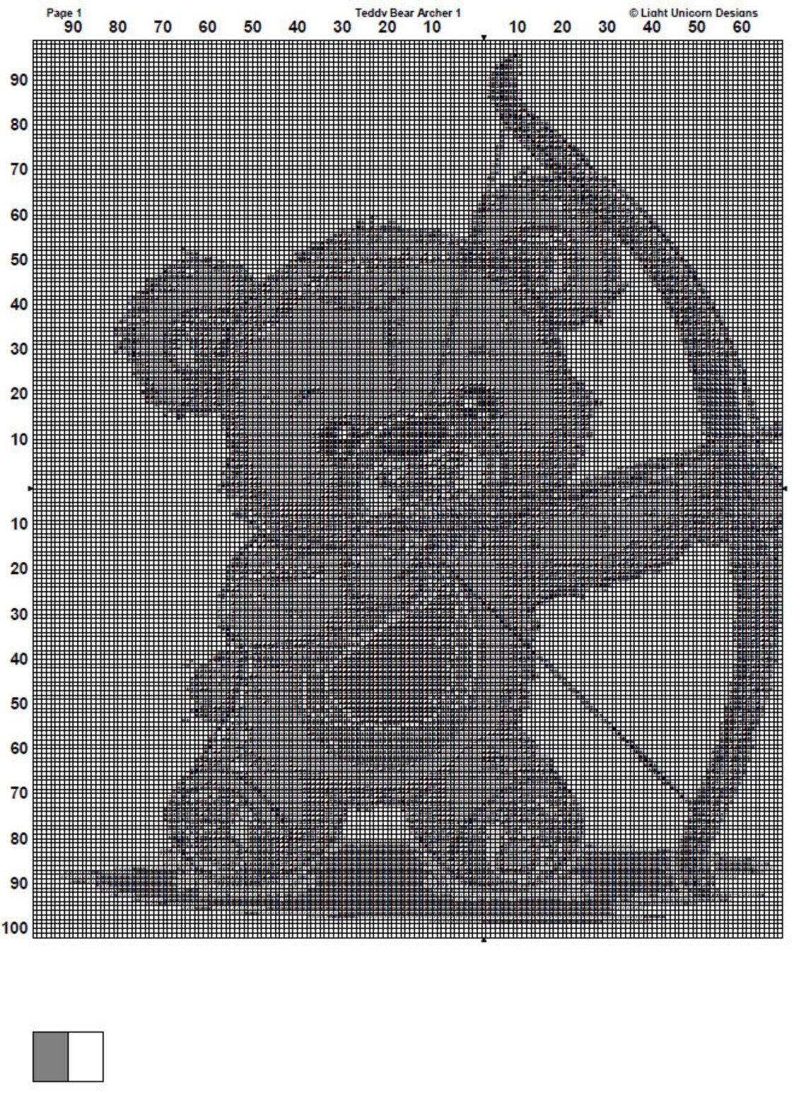 Teddy Bear Archer Cross Stitch Pattern 1 Instant PDF Download | Bow and ...