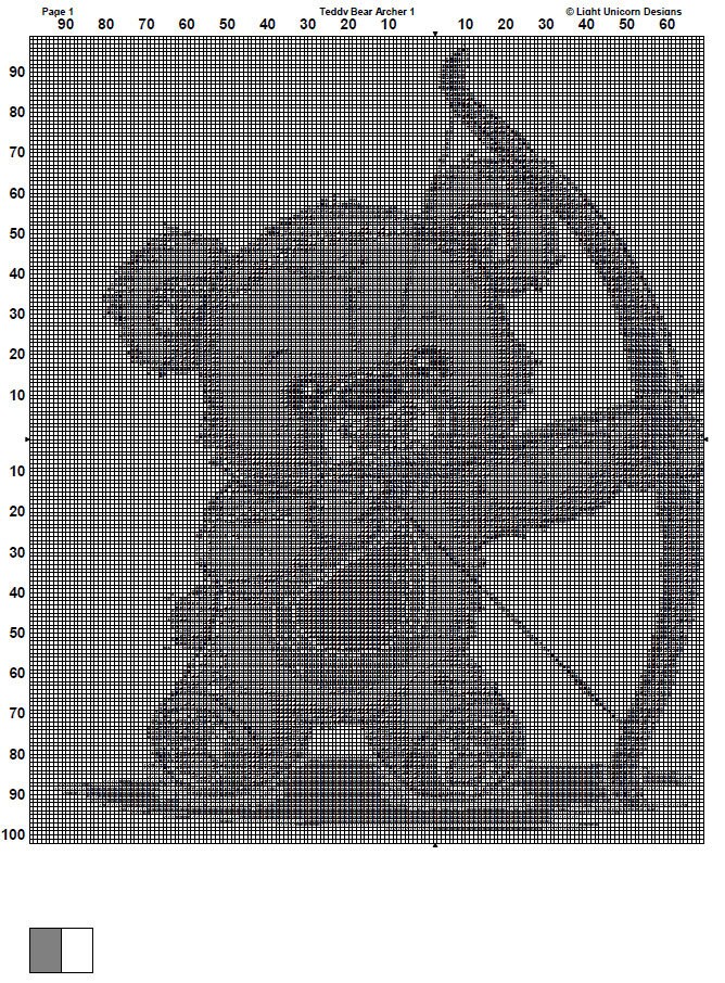 Teddy Bear Archer Cross Stitch Pattern 1 Instant PDF Download | Bow and ...