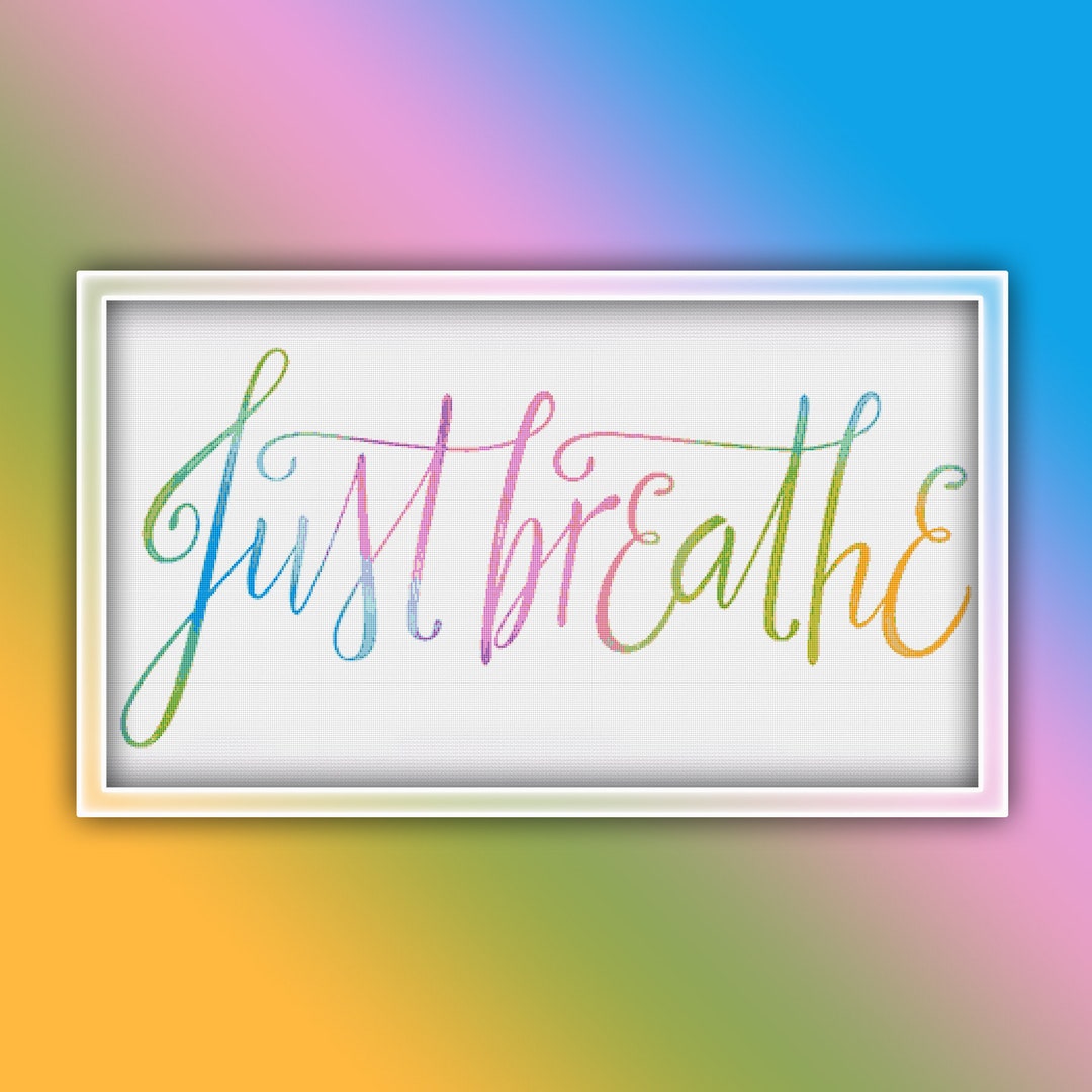 Just Breathe Cross Stitch Pattern 1 Instant PDF Download - Yoga ...