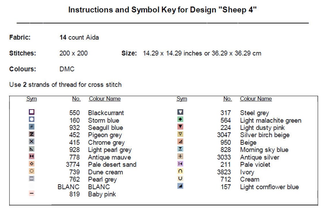 Sheep Cross Stitch Pattern 4 Instant Download Instant PDF Download ...