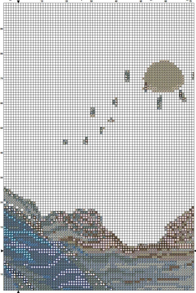 Japanese Landscape Cross Stitch Pattern 2 Instant PDF Download | Etsy