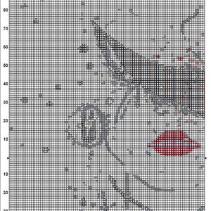 Red Lips Cross Stitch Pattern 3 Instant PDF Download - Woman Watercolor ...