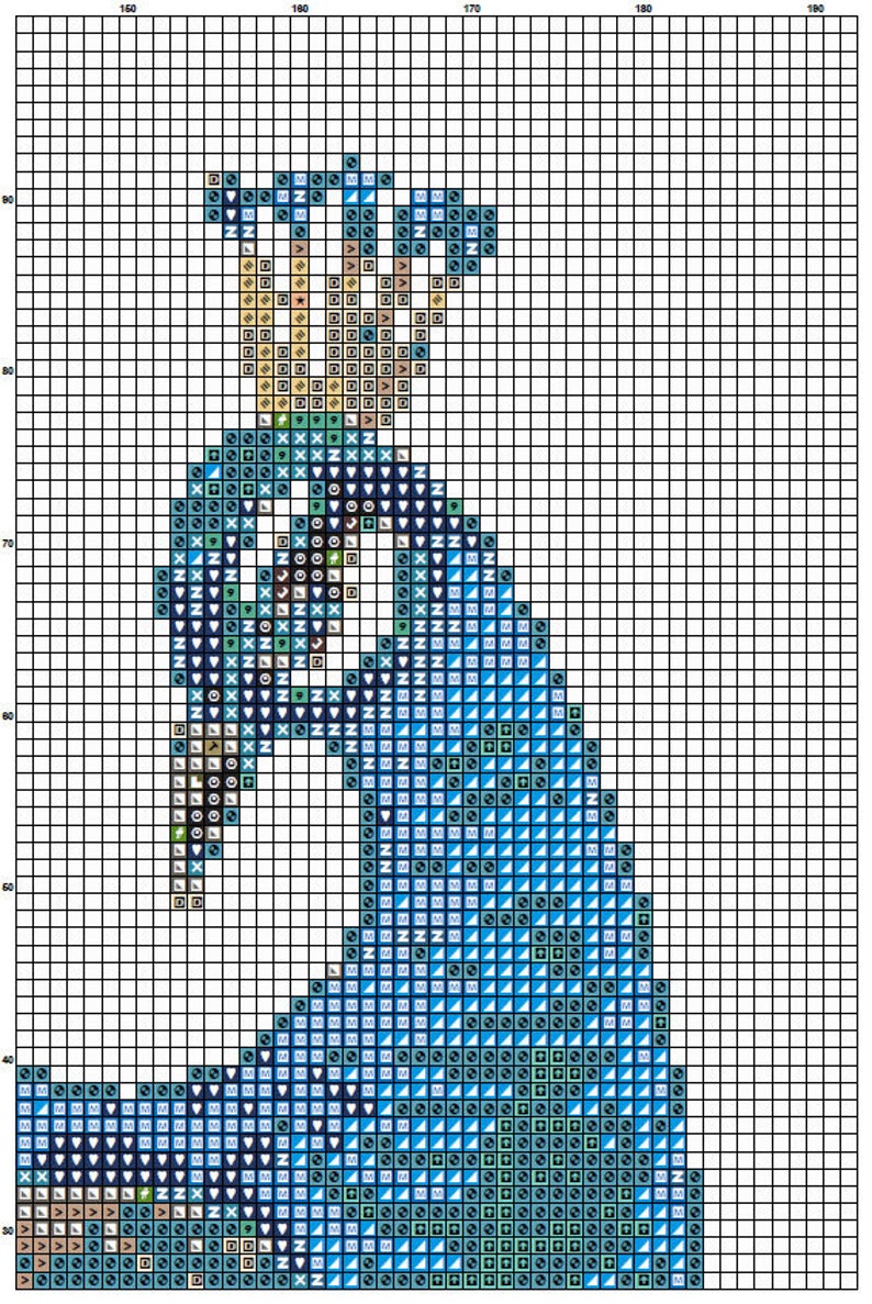 Peacock Cross Stitch Pattern 9 Instant PDF Download Peacock - Etsy