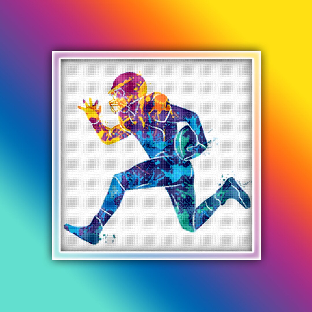 Football Player Cross Stitch Pattern 1 Instant Download Instant PDF ...